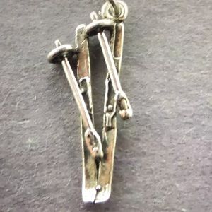 925 Sterling Silver | Jewelry | Vintage Charm 3d Snow Skis | Poshmark